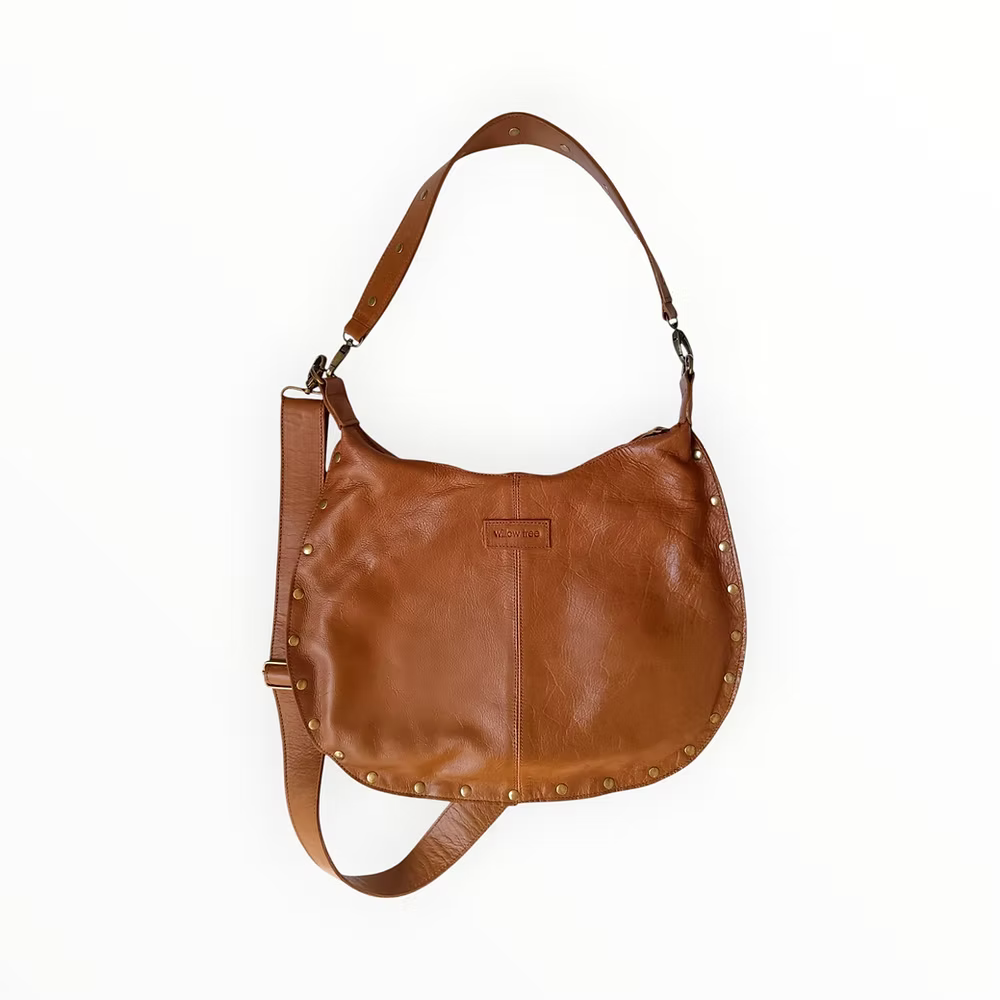 Tan Studded Hobo – Willow Tree Designs